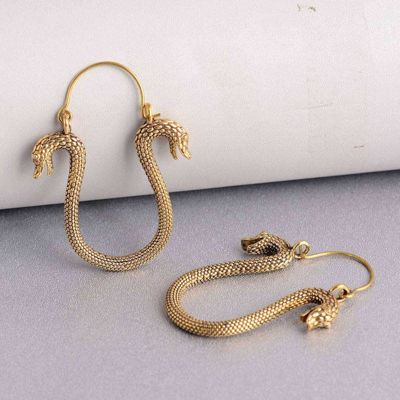 Gold Snake Earrings - Etsy