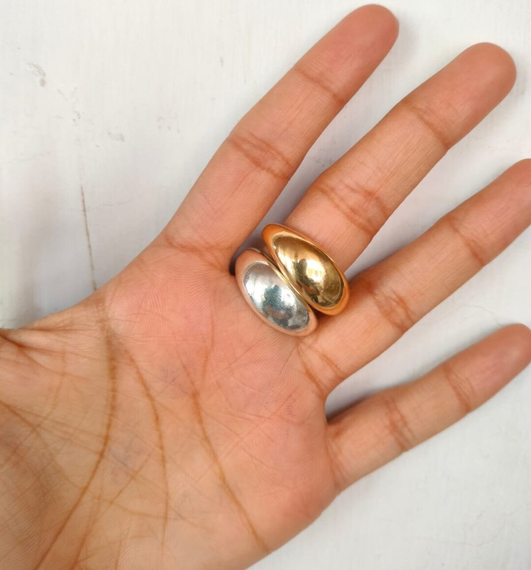 Dome Ring, Sterling Silver Dome Ring, Chunky Silver Ring, Statement ...