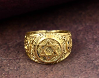 Jewish Star Ring, Star of David Ring, Handmade Jewelry, Gold Jewish ...