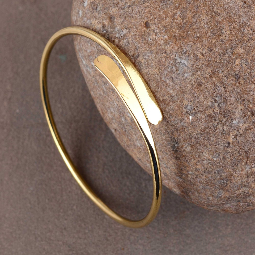 Minimalist Brass Arm Cuff: Gold Upper Arm Band, Personalized Gift, Gift ...