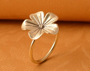 Gold Flower Ring, Flower Ring, Handmade Flower Ring, Gold Flower Ring ...