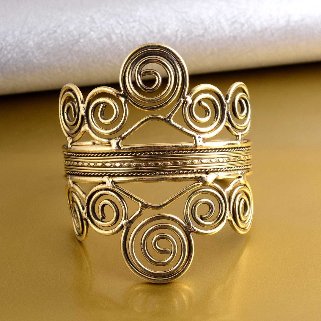 Upper Arm Cuff Arm Band Spiral, Gold Arm Band Arm Cuff, Minimalist ...