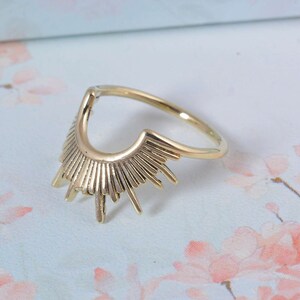 Sun Ring, Rising Sun Ring, Gold Dainty Ring, Spike Ring, Statement Ring ...