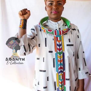 Long Beaded Ndebele Wheel Necklace | Ndebele Hoop | Ndebele Neckring ...