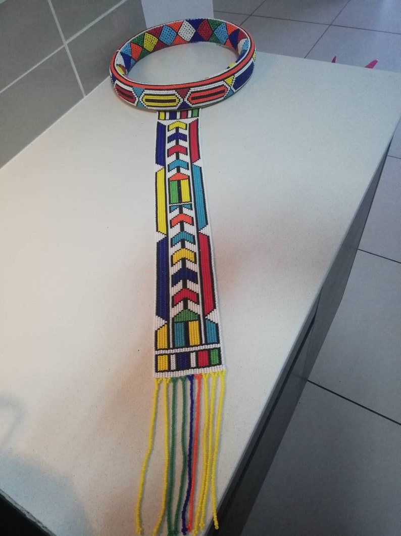 Long Beaded Ndebele Wheel Necklace Ndebele Hoop Ndebele | Etsy