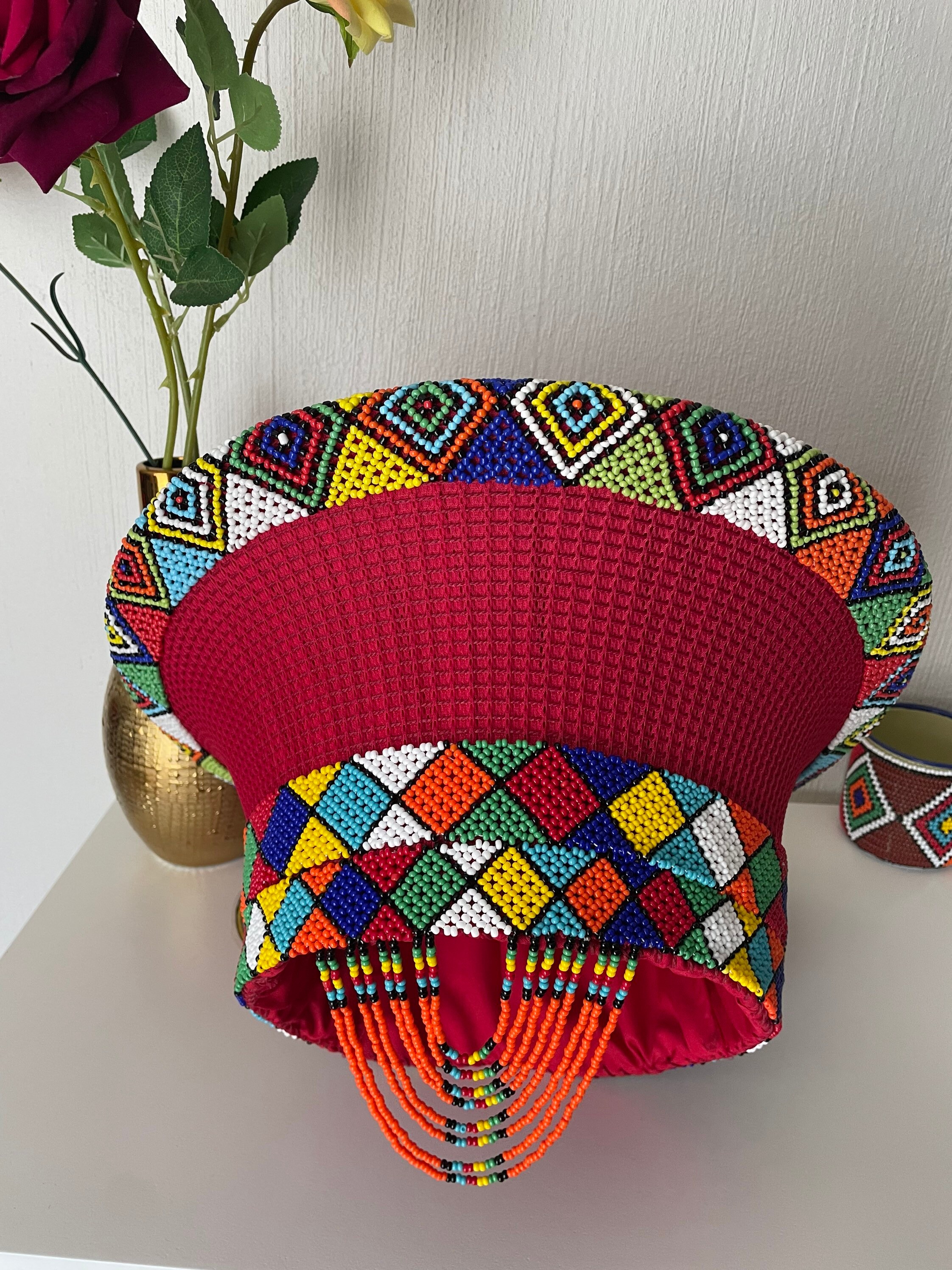 Triple Frame Beaded Zulu Hat / Zulu Hat / Zulu Wedding / Zulu - Etsy