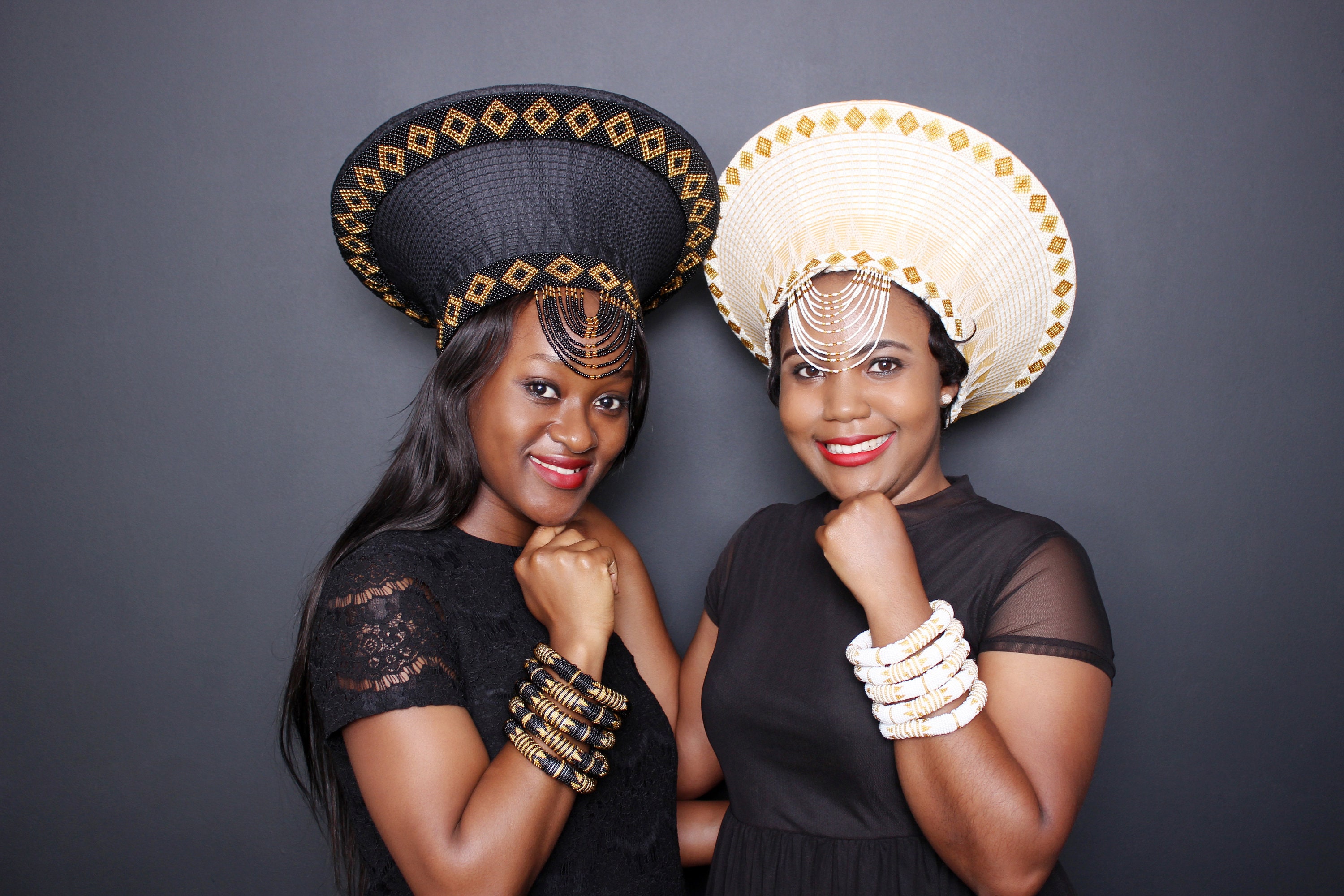 Large Zulu Hat African Hat Isicholo African Bucket Hat Gold