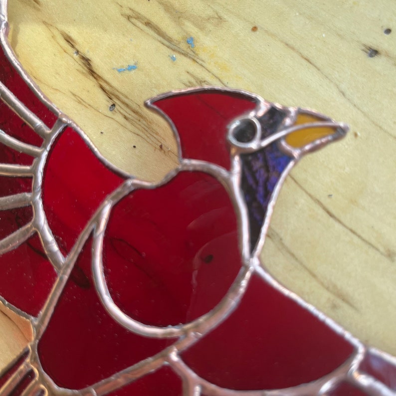 Cardinal Sun Catcher: Stained Glass Light Catcher - Etsy