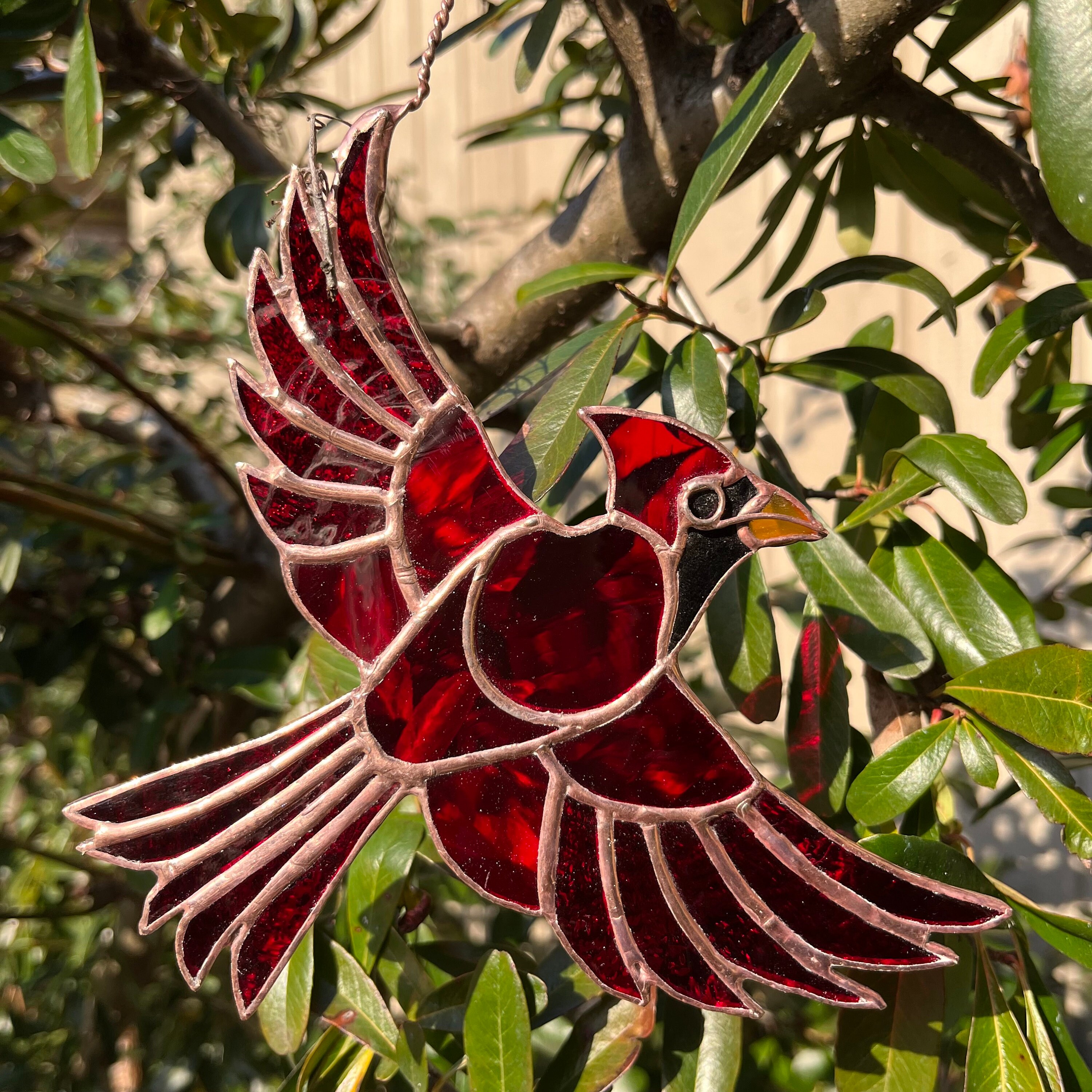 Cardinal Sun Catcher: Stained Glass Light Catcher - Etsy