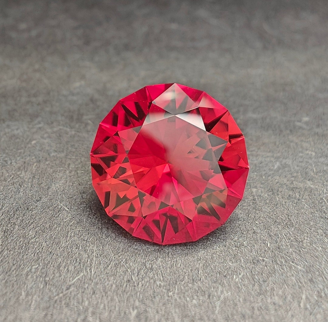 7.0 Ct Lab Created Padparadscha Sapphire Precision Cut Round Brilliant ...