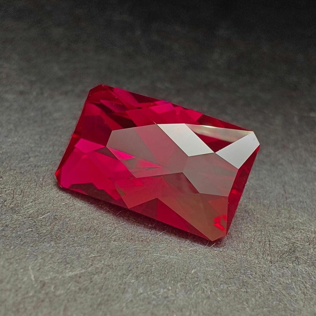 8.0 Ct Lab Created Ruby Precision Cut Rectangle Loose Gemstone - Etsy