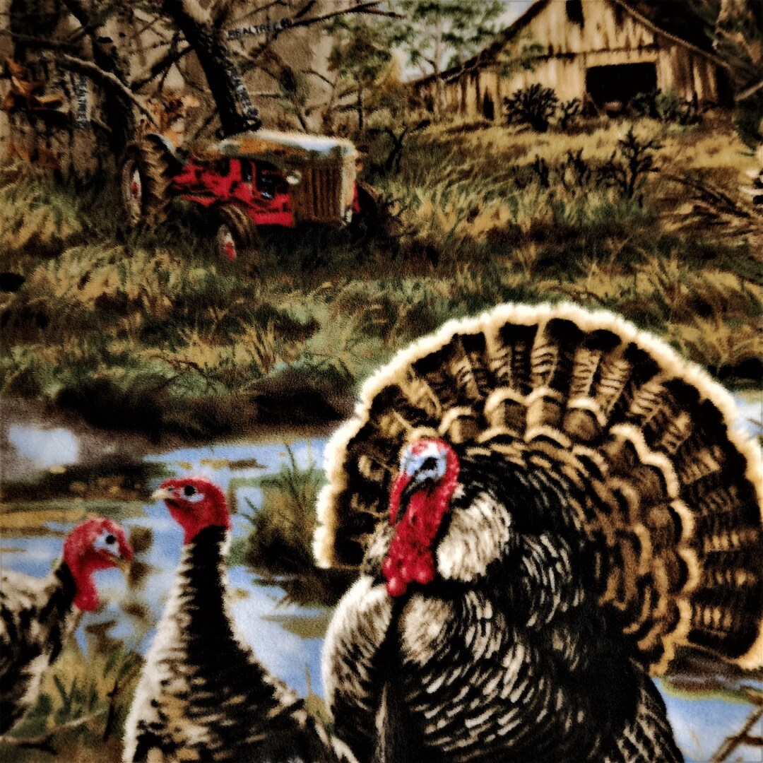 Realtree Turkeys on the Farm Fleece Tie Blanket - Etsy