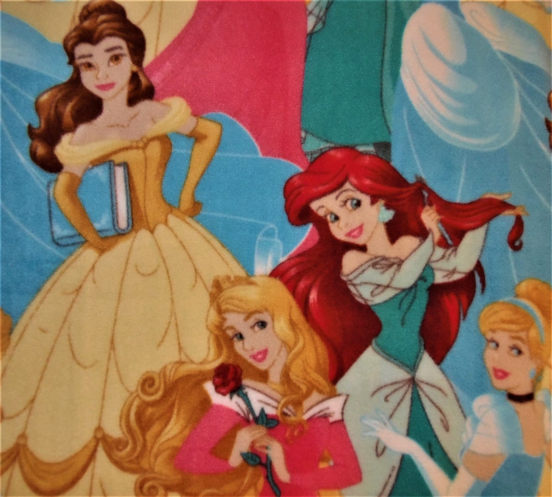 Princess Belle, Cinderella, Aurora, and Ariel Large Fleece Tie Blanket ...