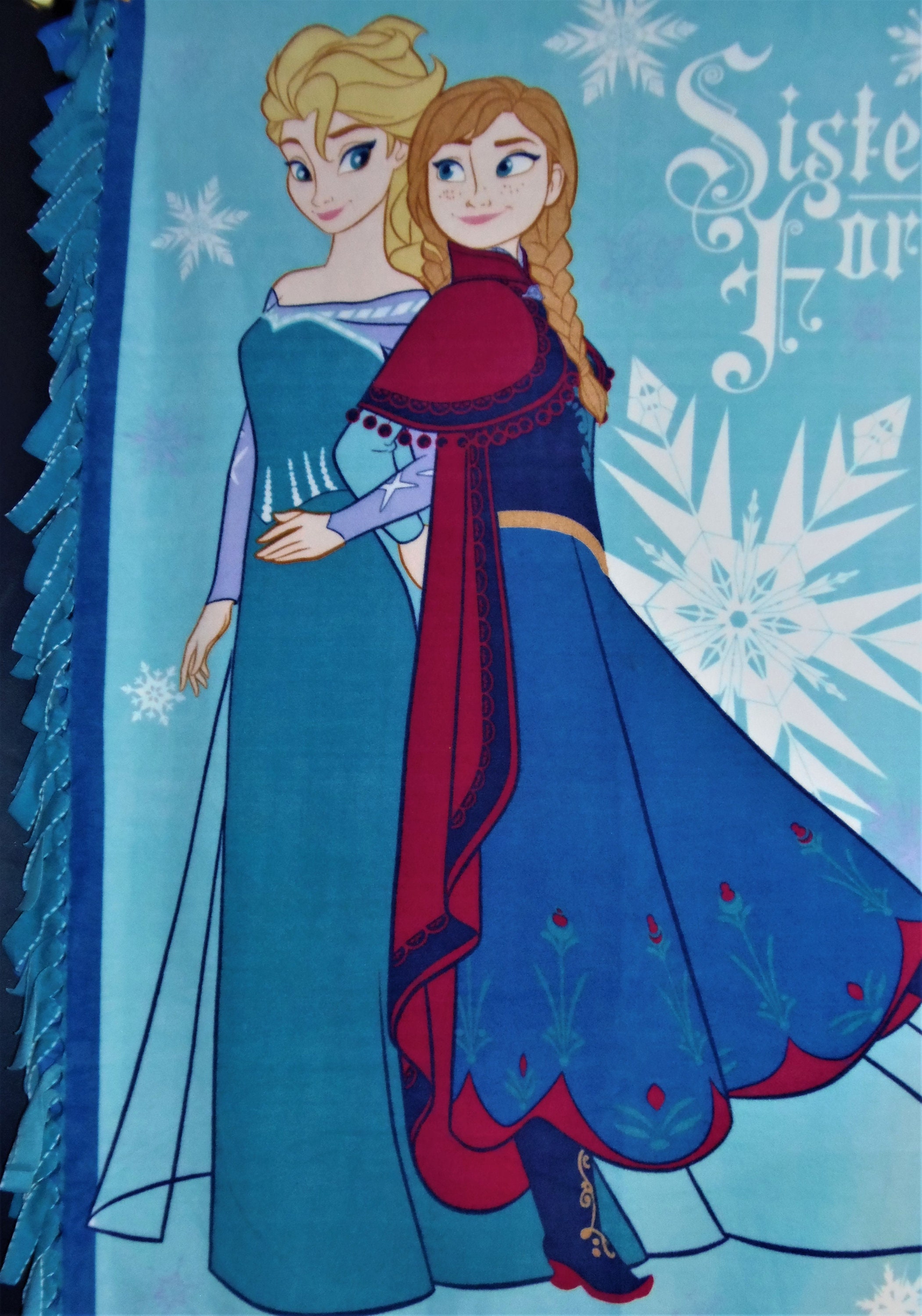 Anna and Elsa.. Sisters Forever in the Movie Frozen Fleece Tie Blanket ...