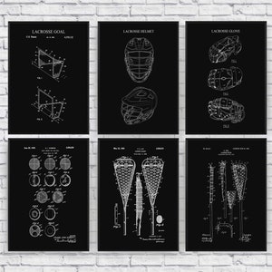 Vintage Lacrosse Patent Print Set of 6 | Lacrosse Art Prints, Lacrosse ...