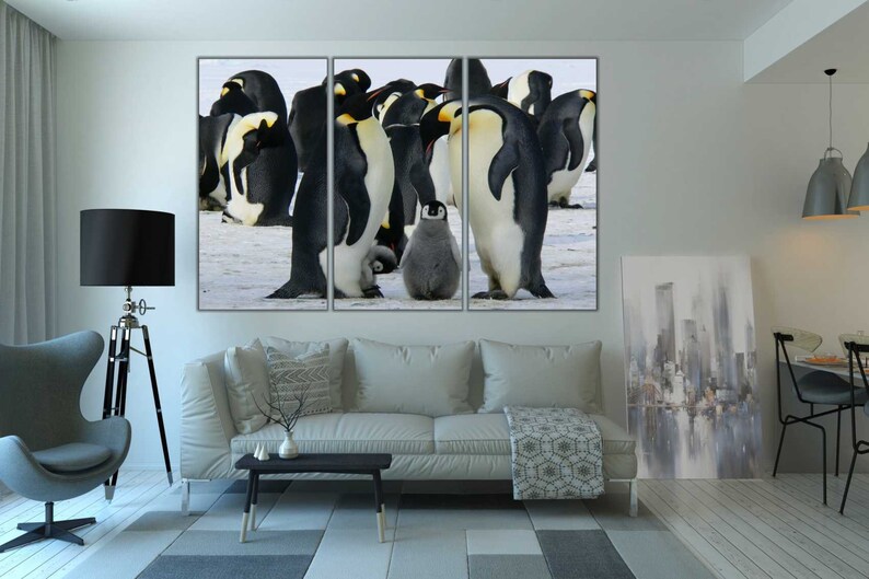 Penguin Wall Art Penguin Canvas Penguin Wall Decor 5 Piece - Etsy