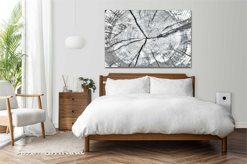 Tree Stump Black and White Canvas Artstump Tree Printnature - Etsy