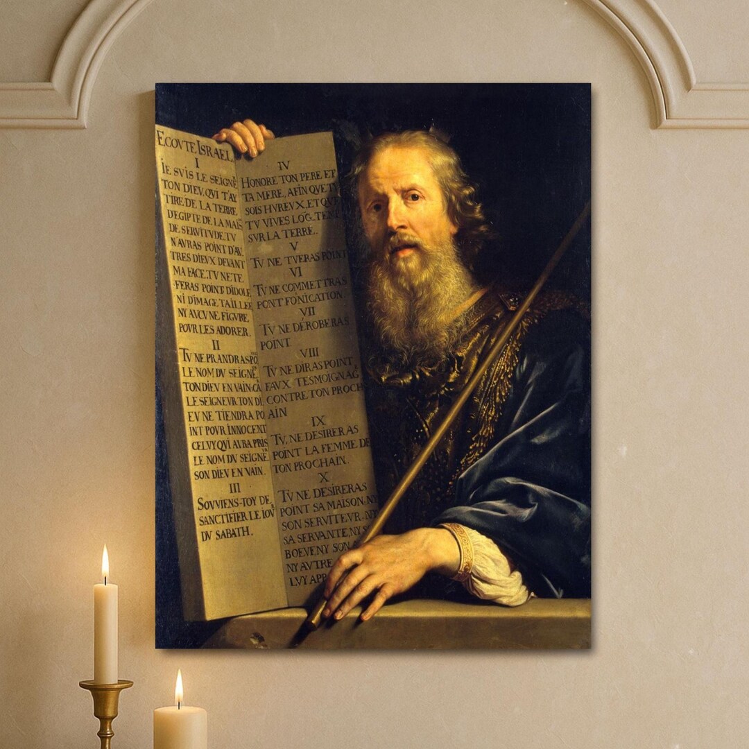 Moses With Ten Commandments Canvas Print: Baroque Religious Art - Etsy