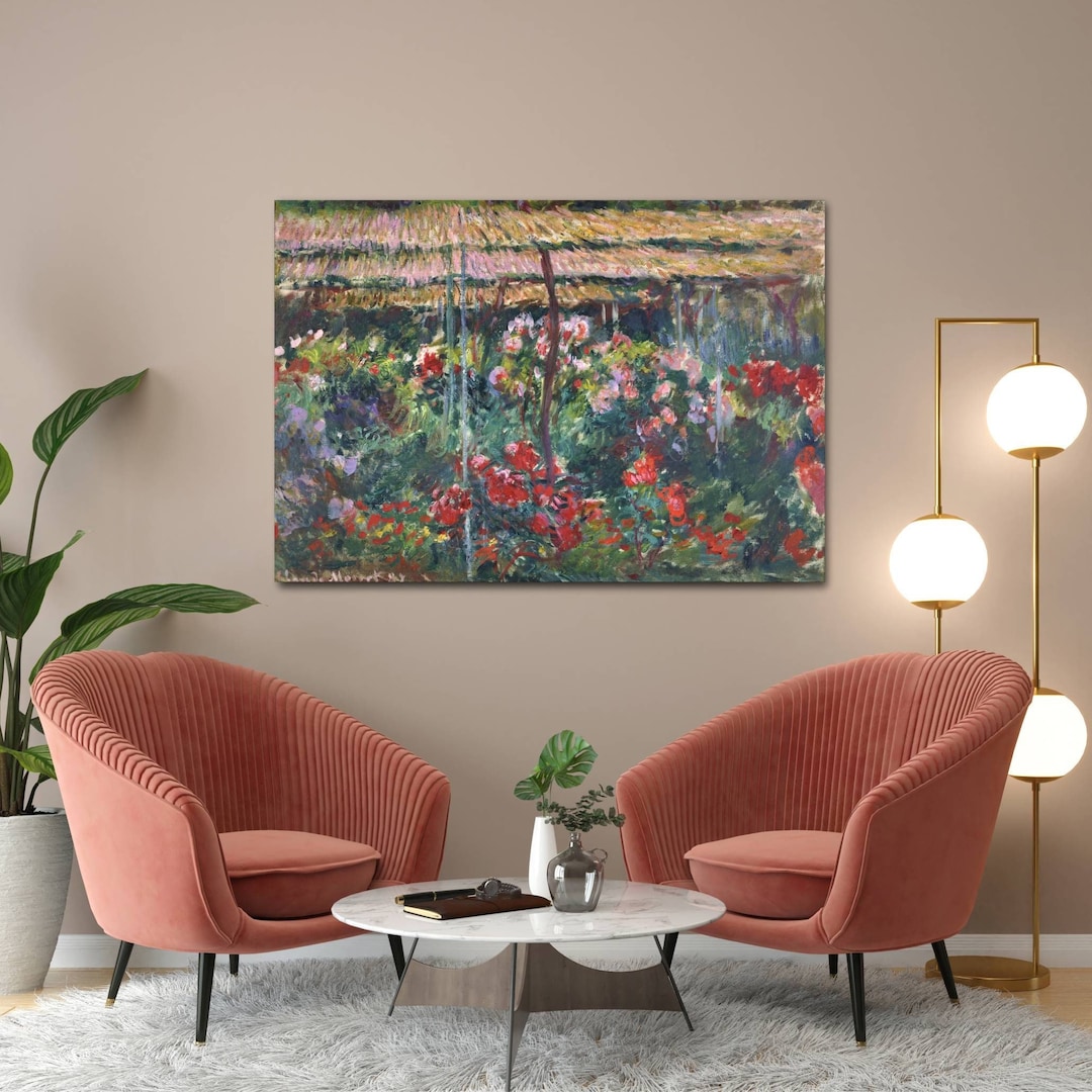 Claude Monet - Peony Garden Canvas Art, Monet Print, Flower Art ...