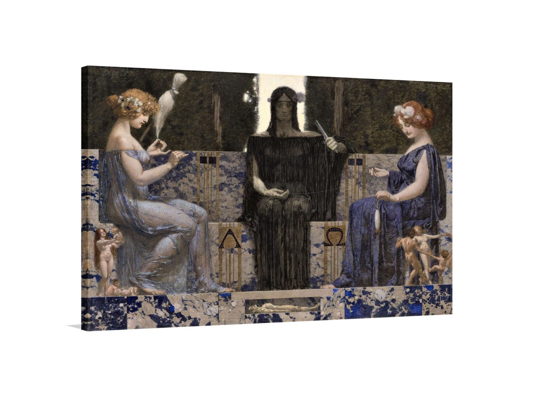 Alexander Rothaug - the Three Fates Canvas Art Print,circa 1910,famous ...