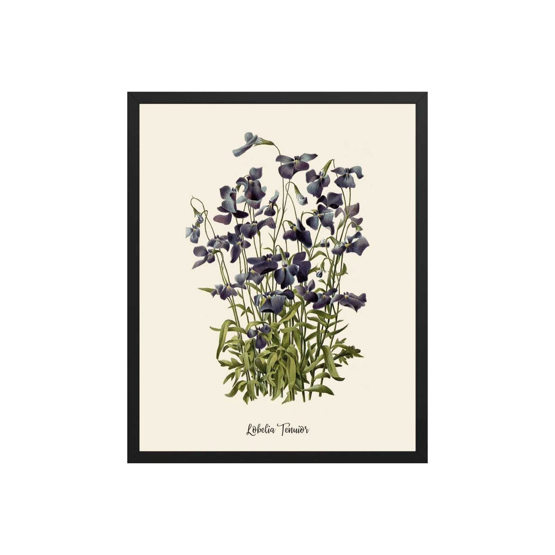 Purple Flower Art Print | Blue Botanical Prints, Farmhouse Prints, Blue ...
