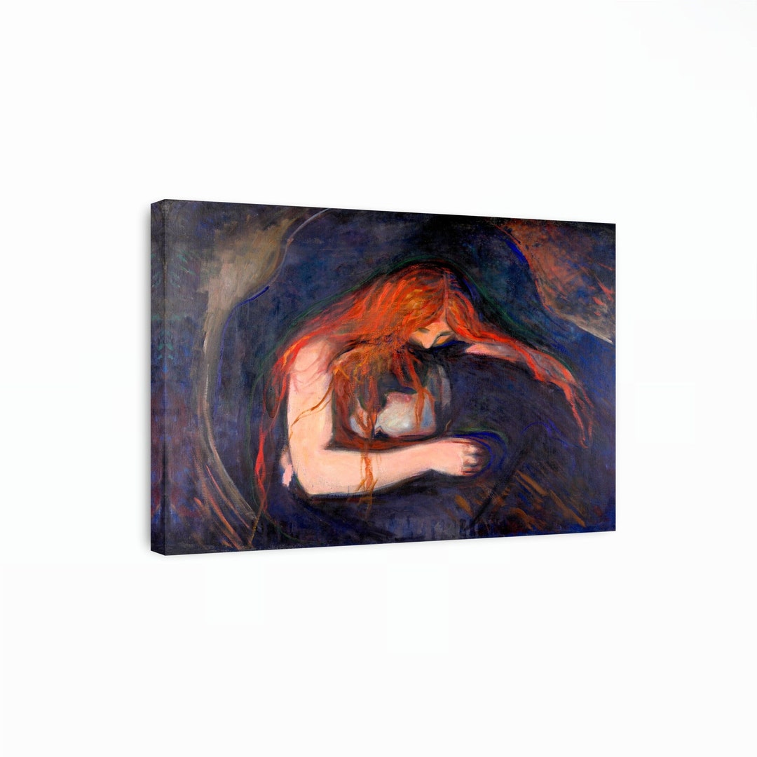 Edvard Munch - Vampire Canvas Art Print, Expressionism Art ...
