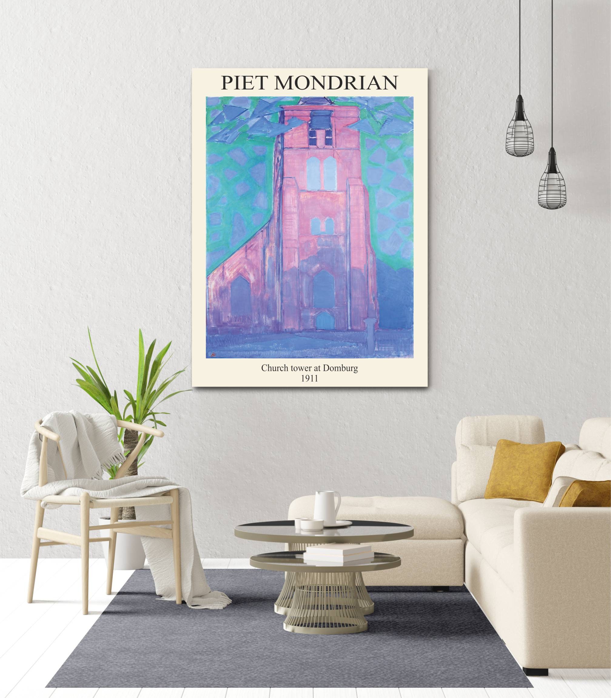 Piet Mondrian Church Tower at Domburg Canvas Art Mondrian - Etsy