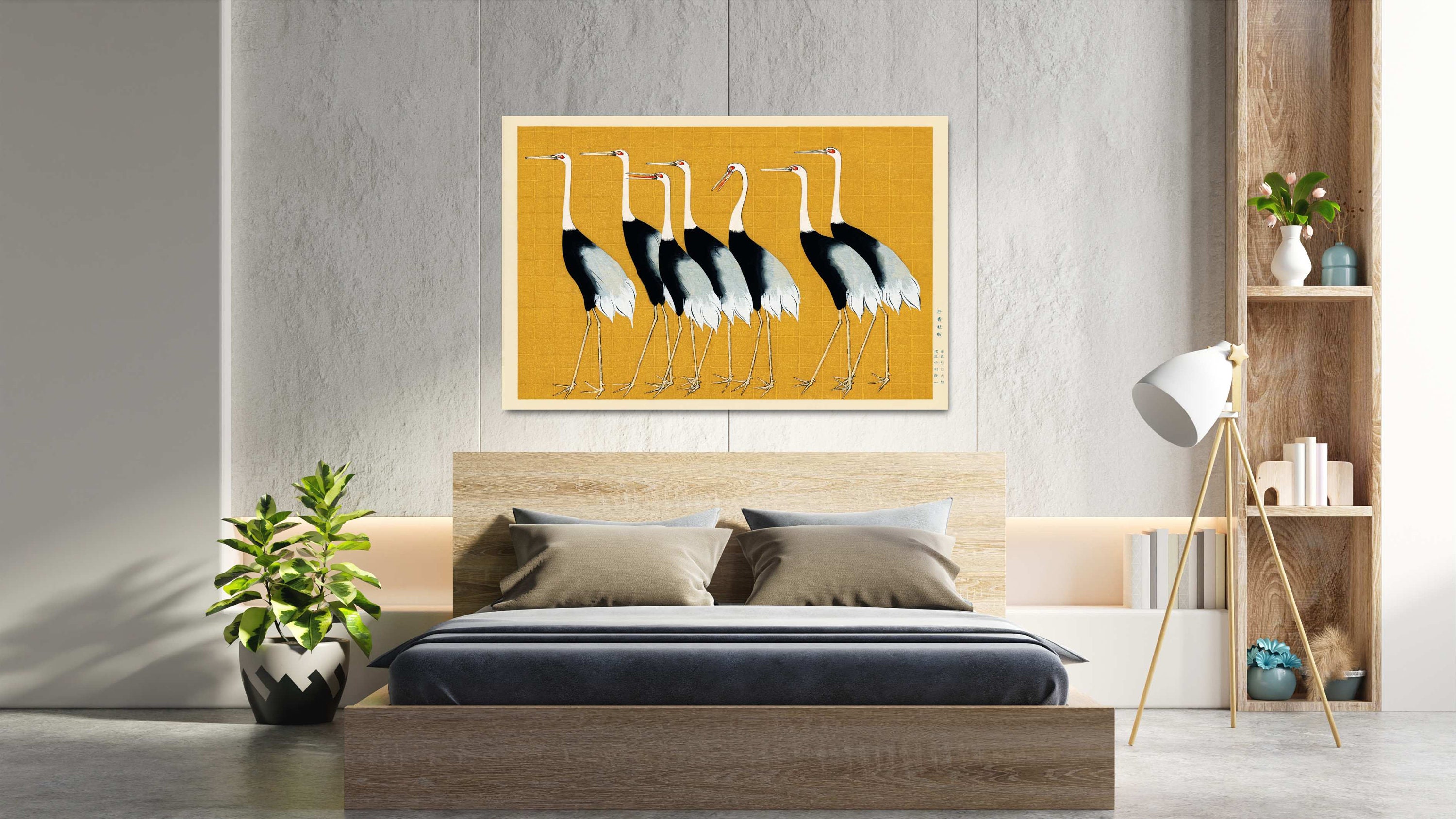 Ogata Korin Japanese Red Crown Cranes Canvas Art, Asian Wall Decor - Etsy