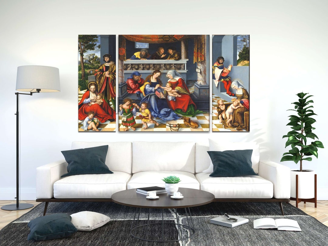 Lucas Cranach the Elder : the Holy Kinship Canvas Art,triptych Art,torgau Altarpiece Canvas 3 ...