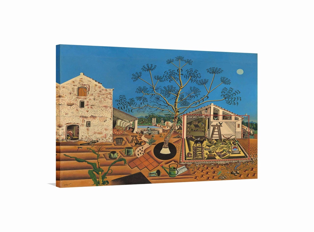 Joan Miró - (the Farm 1921–1922) Canvas Art Print, Landscape Canvas ...