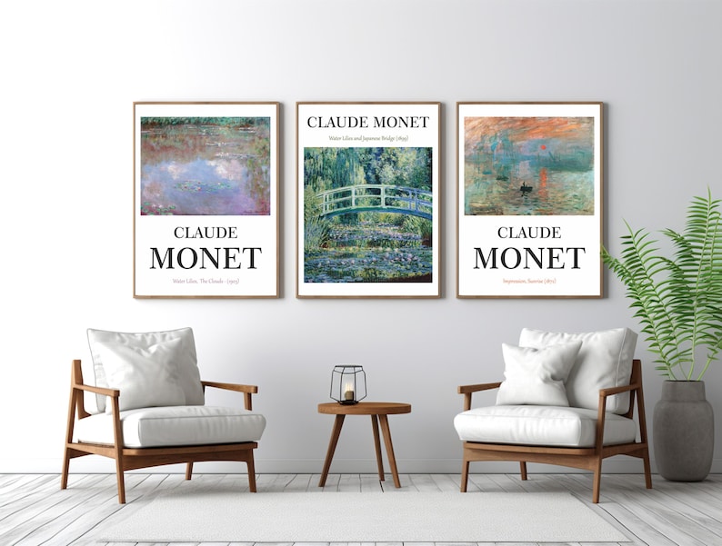 Claude Monet Poster Set of 3 | Impressionist Wall Art Prints - Etsy