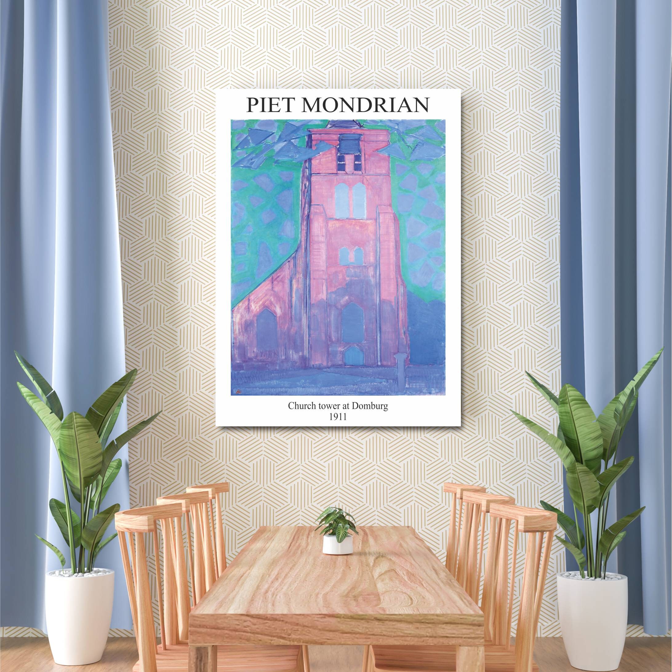 Piet Mondrian Church Tower at Domburg Canvas Art Mondrian - Etsy