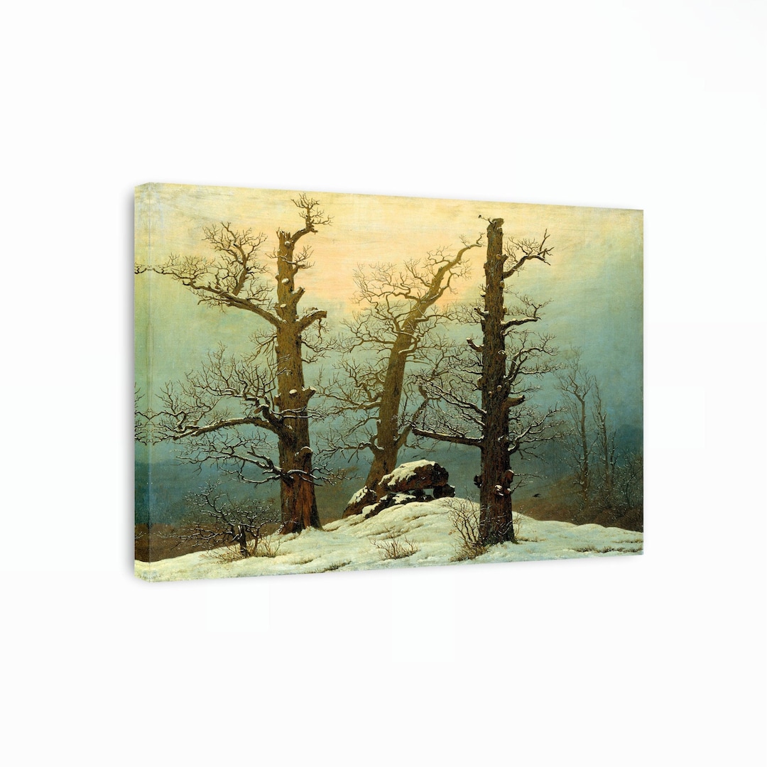 Caspar David Friedrich Cairn in Snow Canvas Art: Landscape Reproduction ...