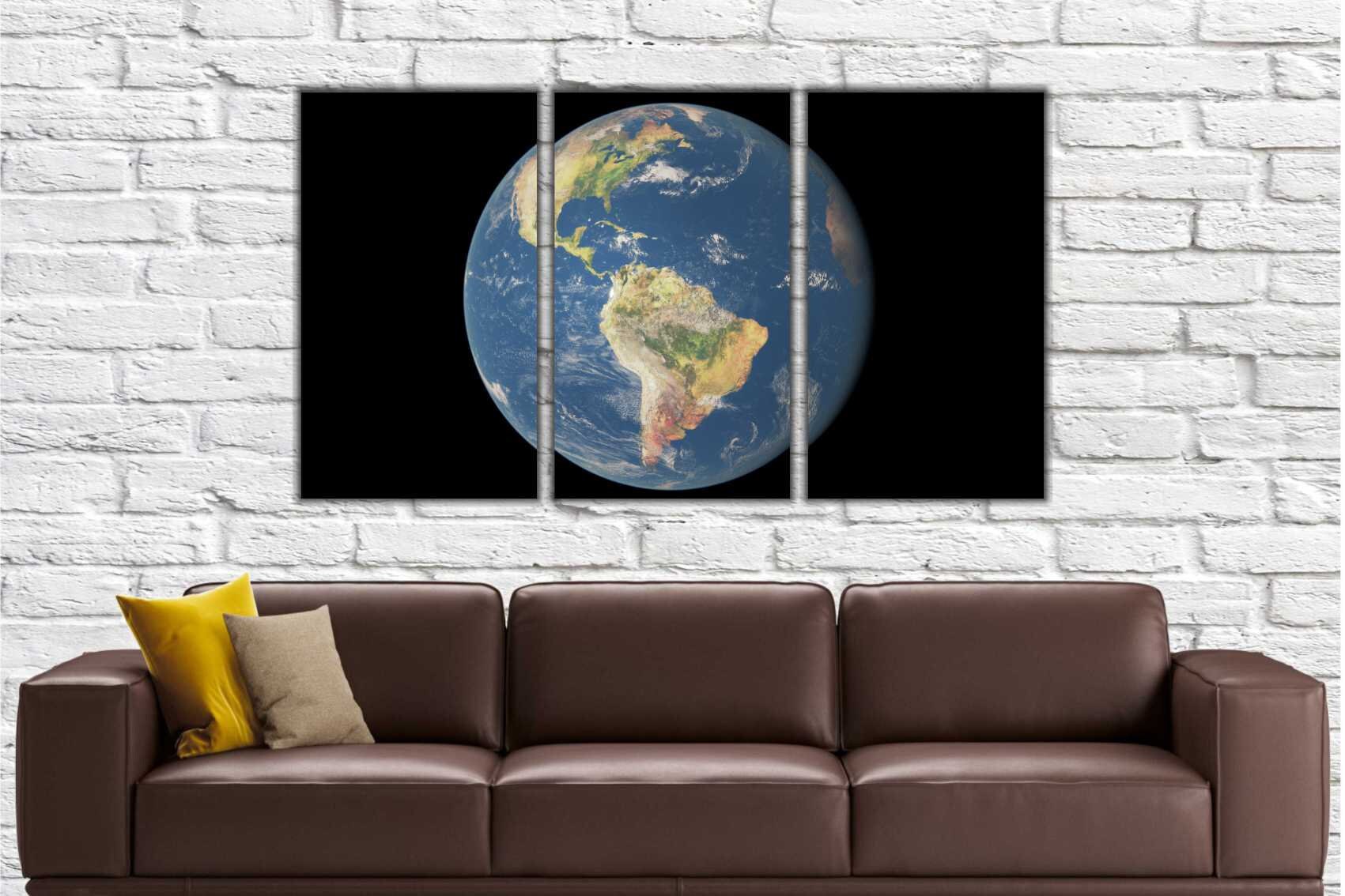The Earth From Space Art Earth Canvas Space Decor | Etsy