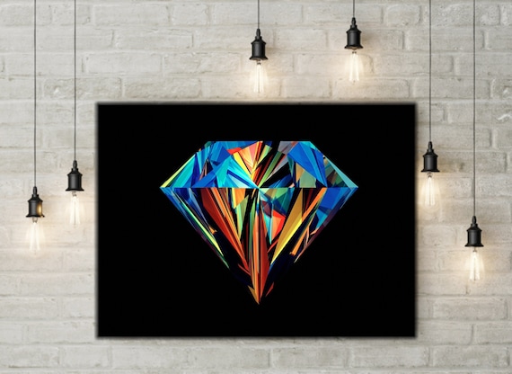 Luxury Diamonds CANVAS Print Make up Room Decor Diamond Wall - Etsy