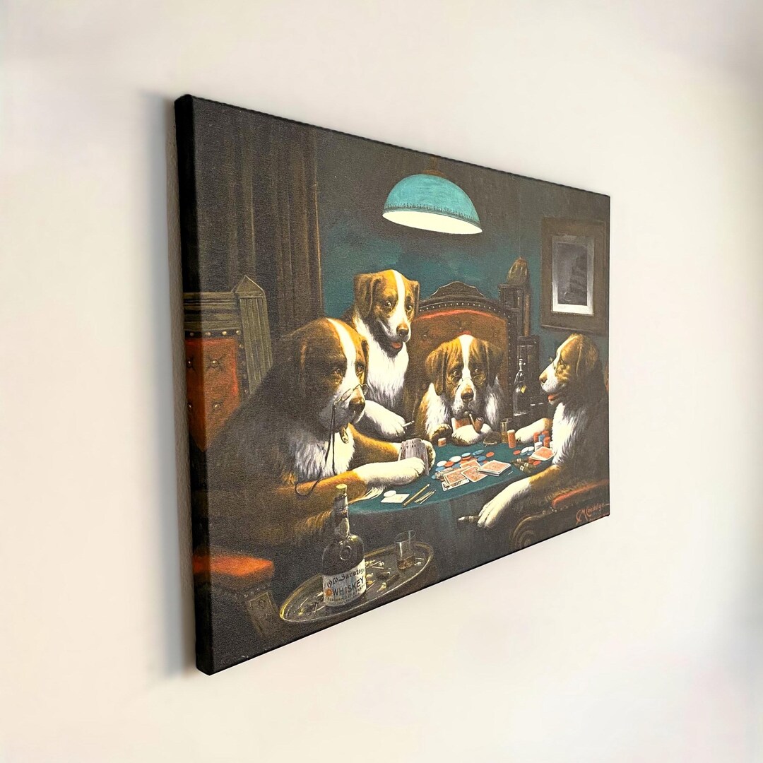 The Poker Game 1894 by Cassius Marcellus Coolidge Canvas Wall Art,dogs ...