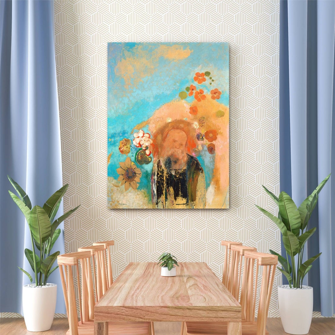 Odilon Redon - Evocation of Roussel 1912 Canvas Art, Flower Painting ...