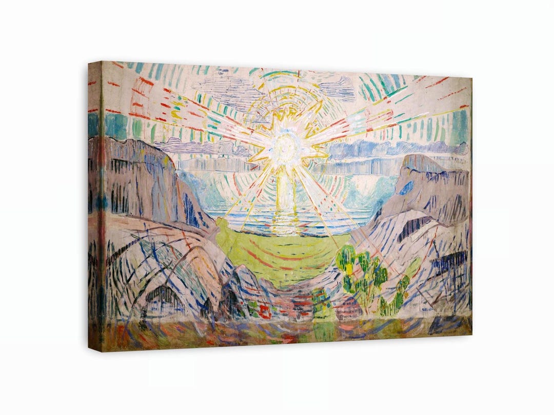 Edvard Munch - the Sun Canvas Print: Expressionist Sunrise Wall Art - Etsy
