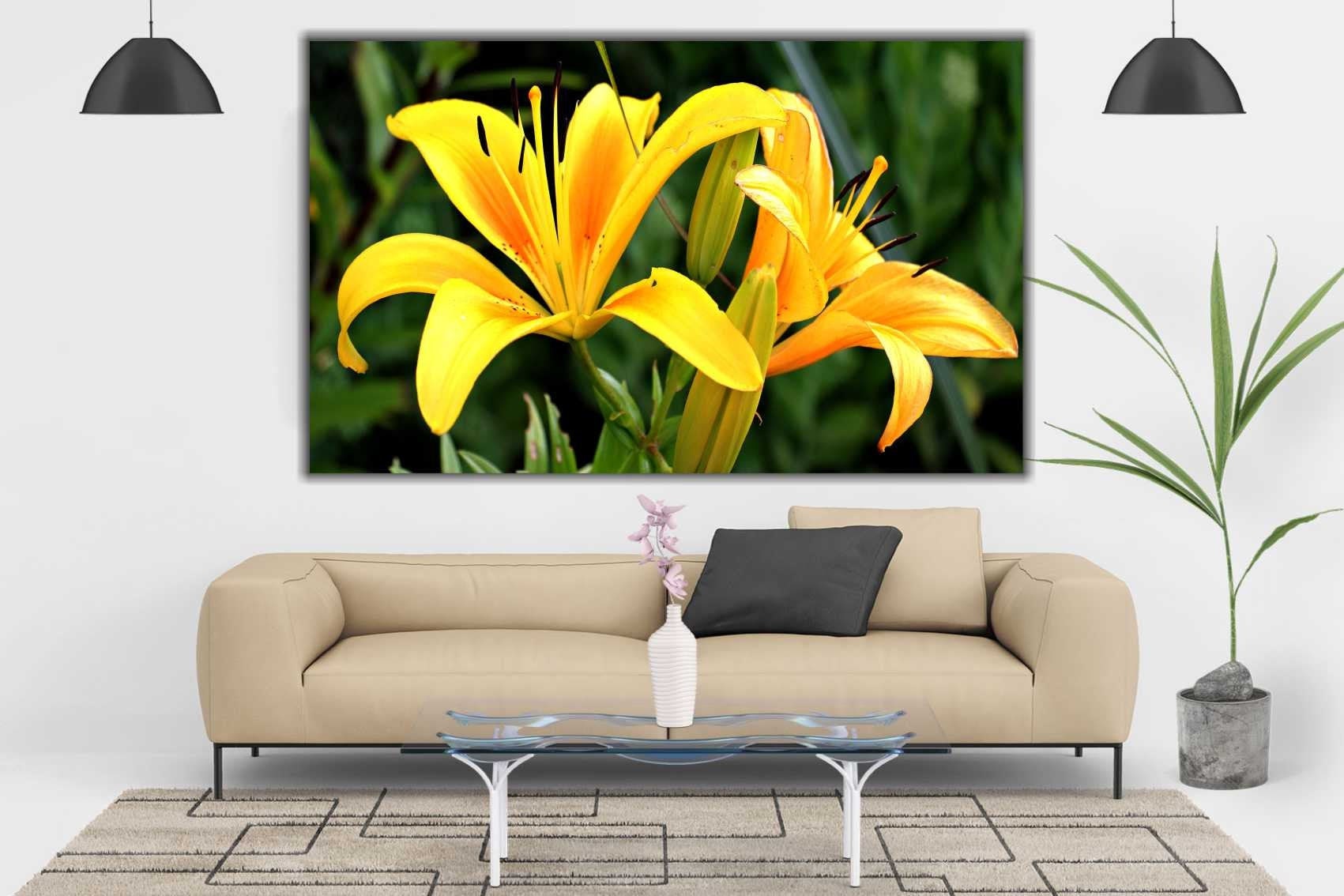 Yellow Flower Canvas Print Floral Decor Yellow Flower Wall - Etsy