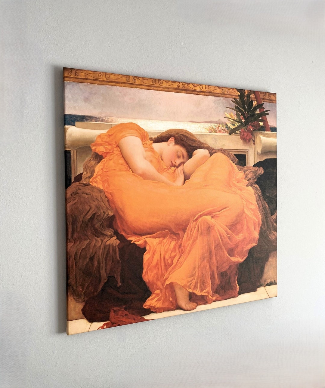 Flaming June Canvas Art, Frederic Leighton Famous Painting, Ready to ...