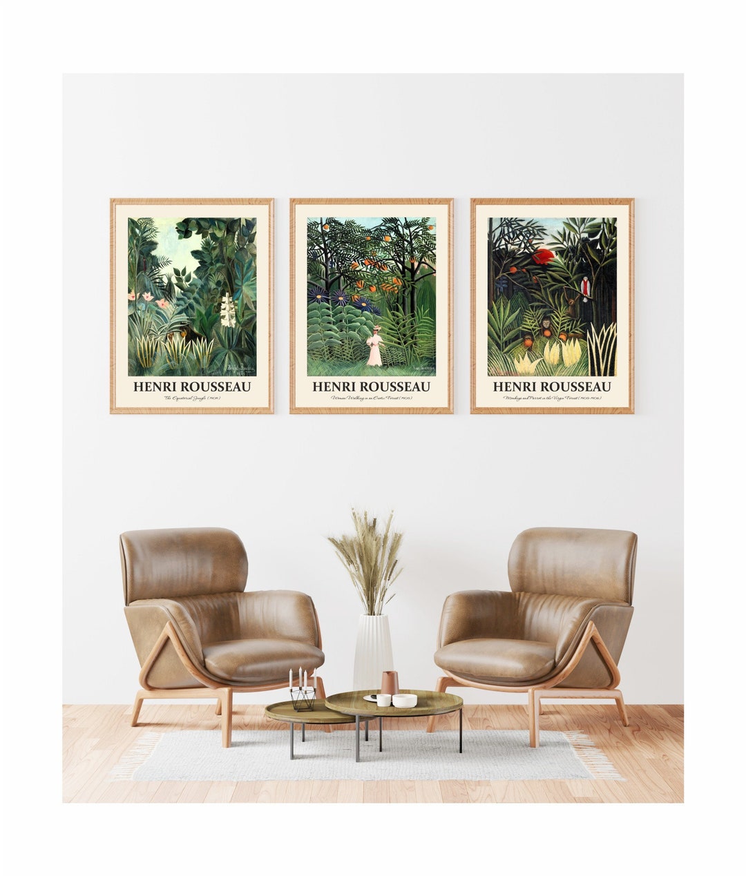 Henri Rousseau Prints Set of 3: Tropical Jungle Art, Exotic Forest ...