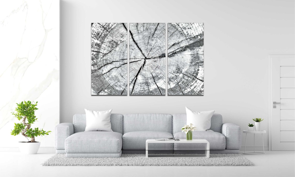 Tree Stump Black and White Canvas Artstump Tree Printnature - Etsy