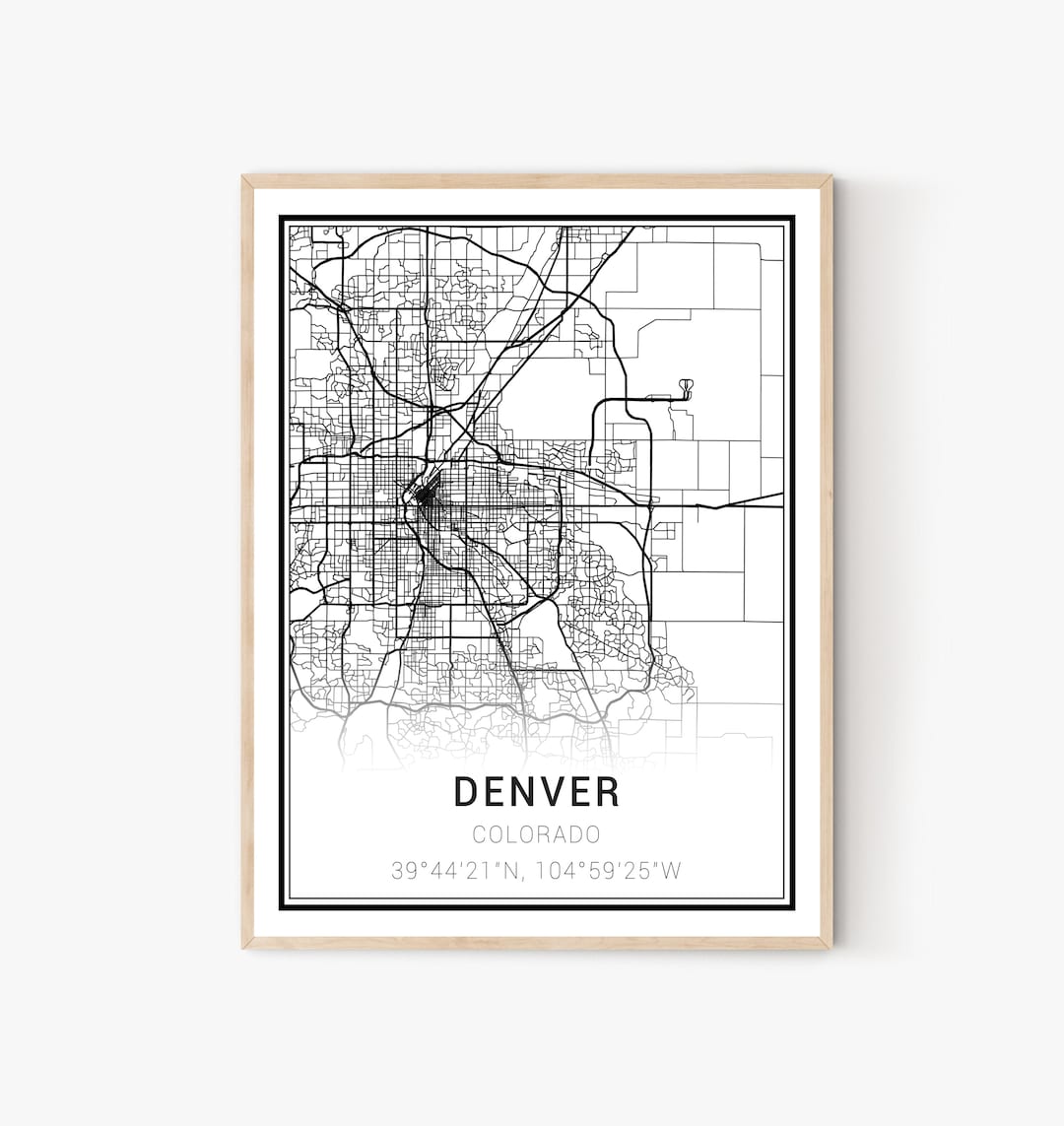 Denver Stadt Karte Print: Moderne Colorado Wand Kunst - Etsy.de
