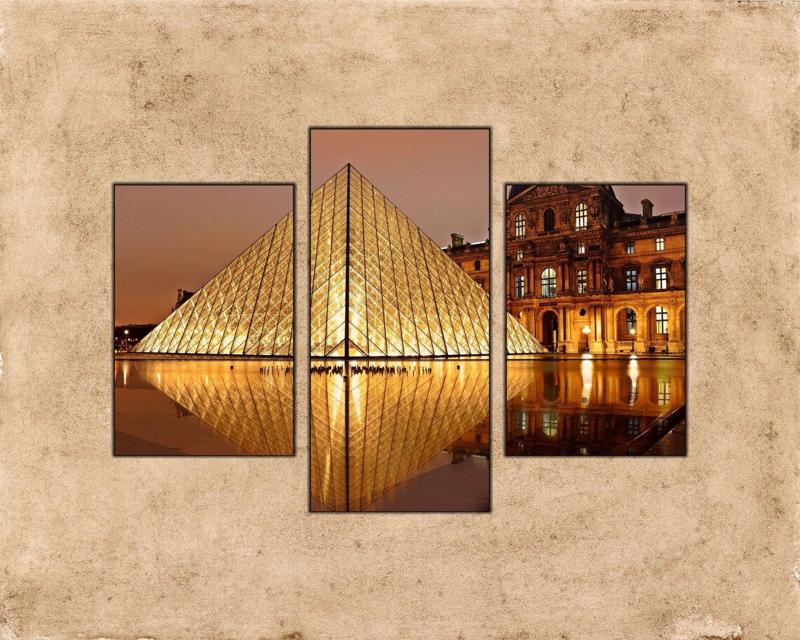 Paris Wall Art Louvre Museum Wall Art Paris Landscape Art | Etsy
