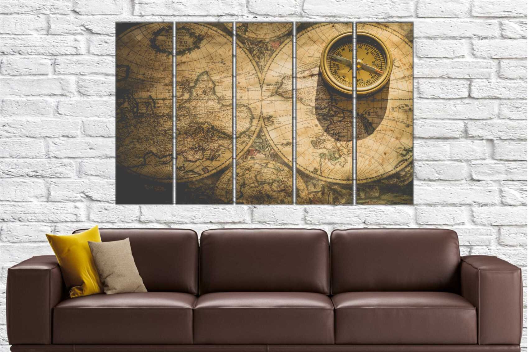 World Map Print Antique World Map Large World Map Decor | Etsy