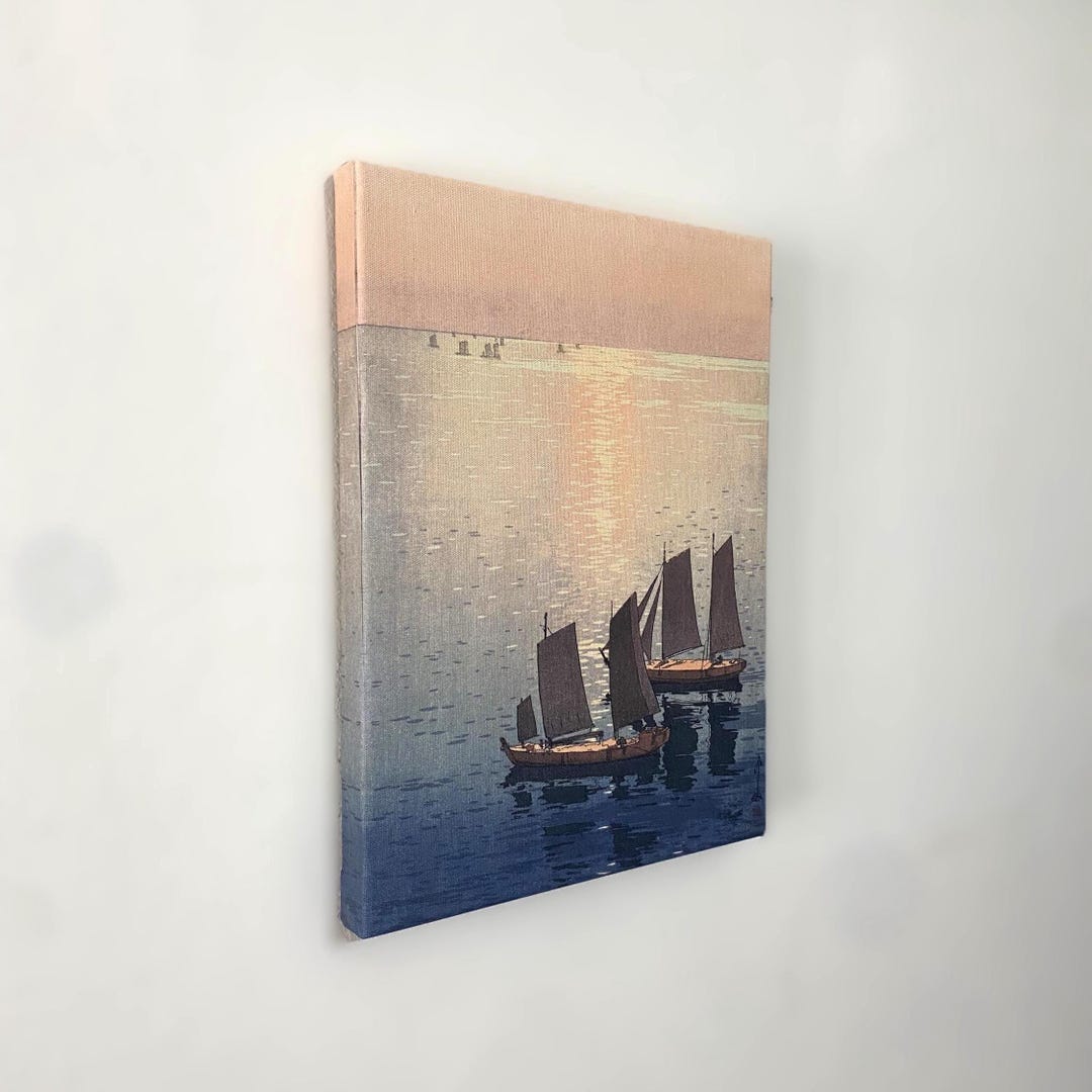 Hiroshi Yoshida Hikaru Umi Canvas Print: Japanese Sailboat Landscape ...