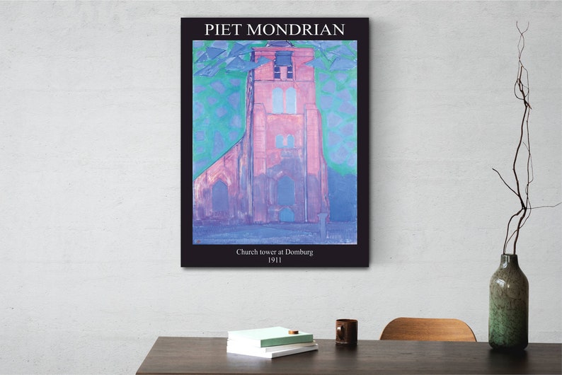 Piet Mondrian: Church Tower at Domburg Canvas Art, Architecture Wall ...