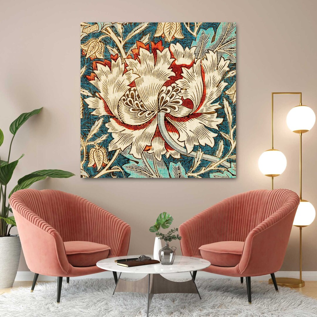 William Morris - Honeysuckle Canvas Art, William Morris Print, Art ...