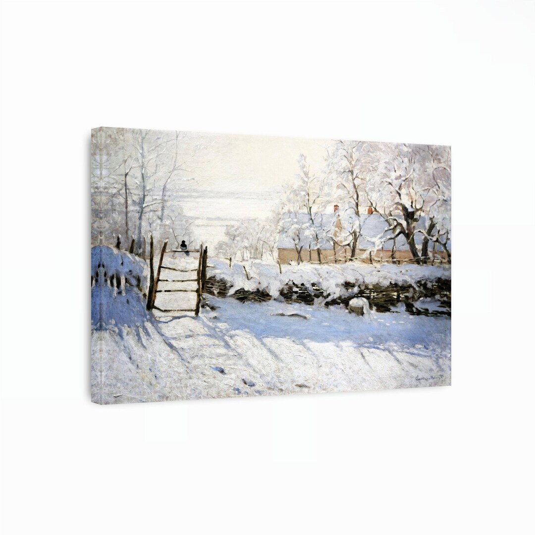 Monet's 'the Magpie' Winter Landscape Canvas Art: Ready to Hang! - Etsy