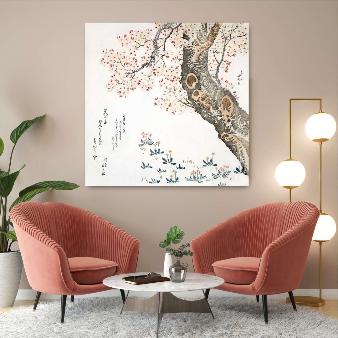 Katsushika Hokusai - Cherry Tree Canvas Art Print, Japanese Art ...